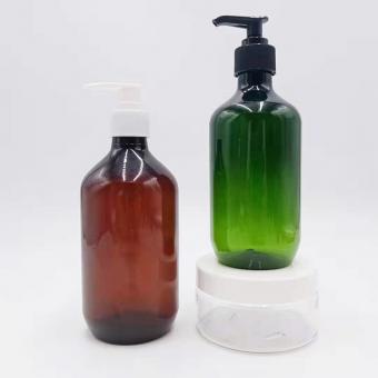 China OEM Transparent Green Body Wash Bottles With Lotion Pump 500ml ...